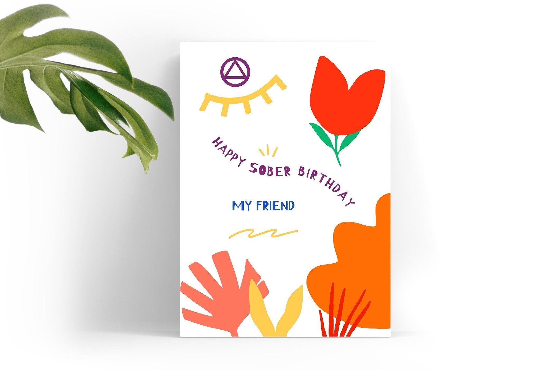 ALCOHOLICS ANONYMOUS: Digital Print Sobriety Card happy - Etsy