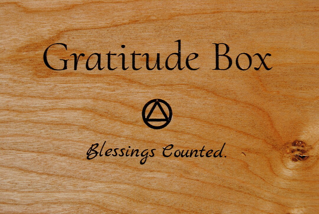 Alcoholics Anonymous: Personalized, Handmade, Cherry Wood "gratitude ...