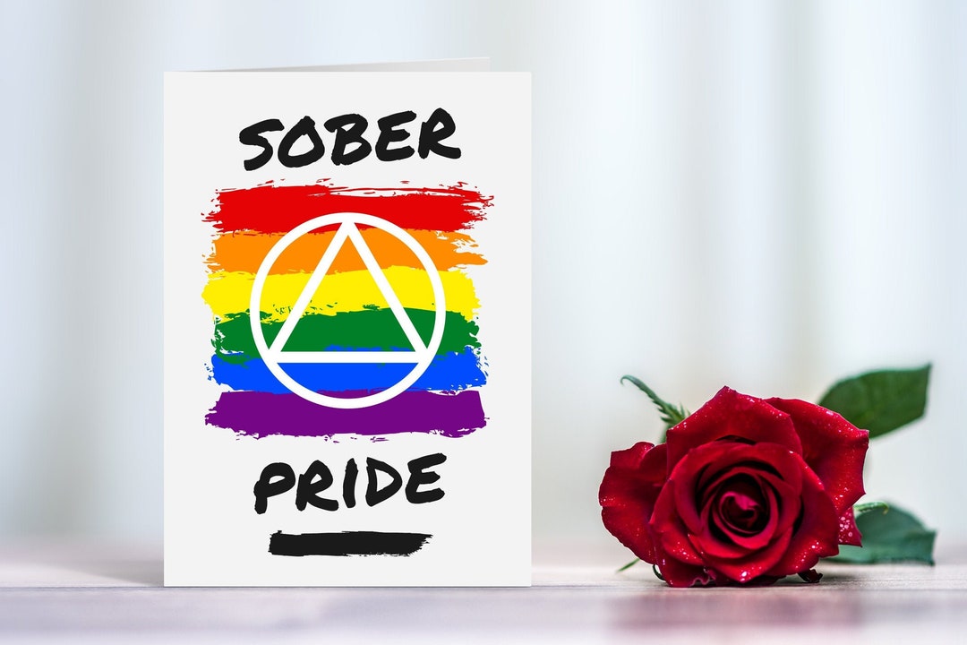 ALCOHOLICS ANONYMOUS: Digital Print, Sober Pride Card, 5x7 Folded ...