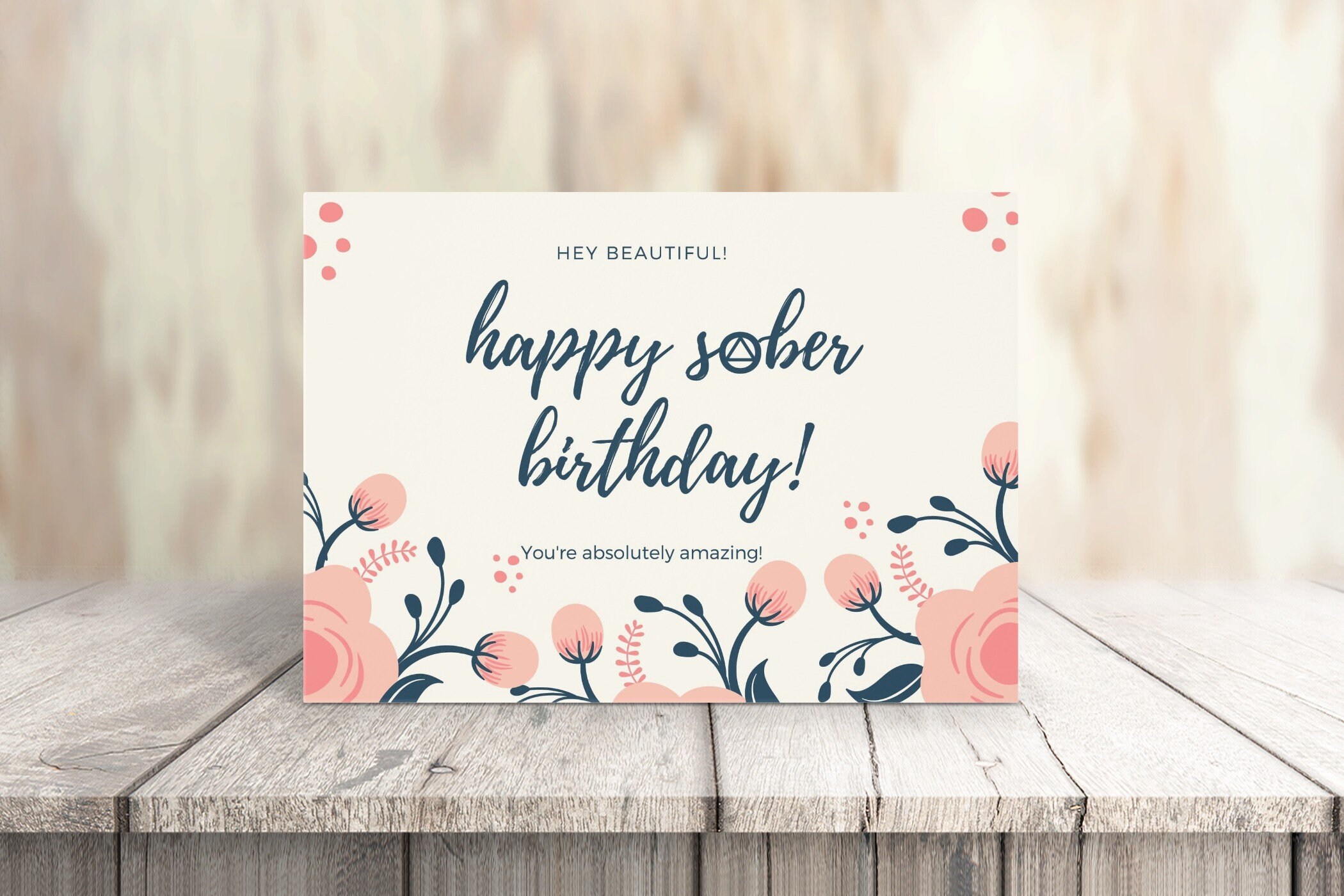 ALCOHOLICS ANONYMOUS: Digital Print Flowers Sobriety Card - Etsy