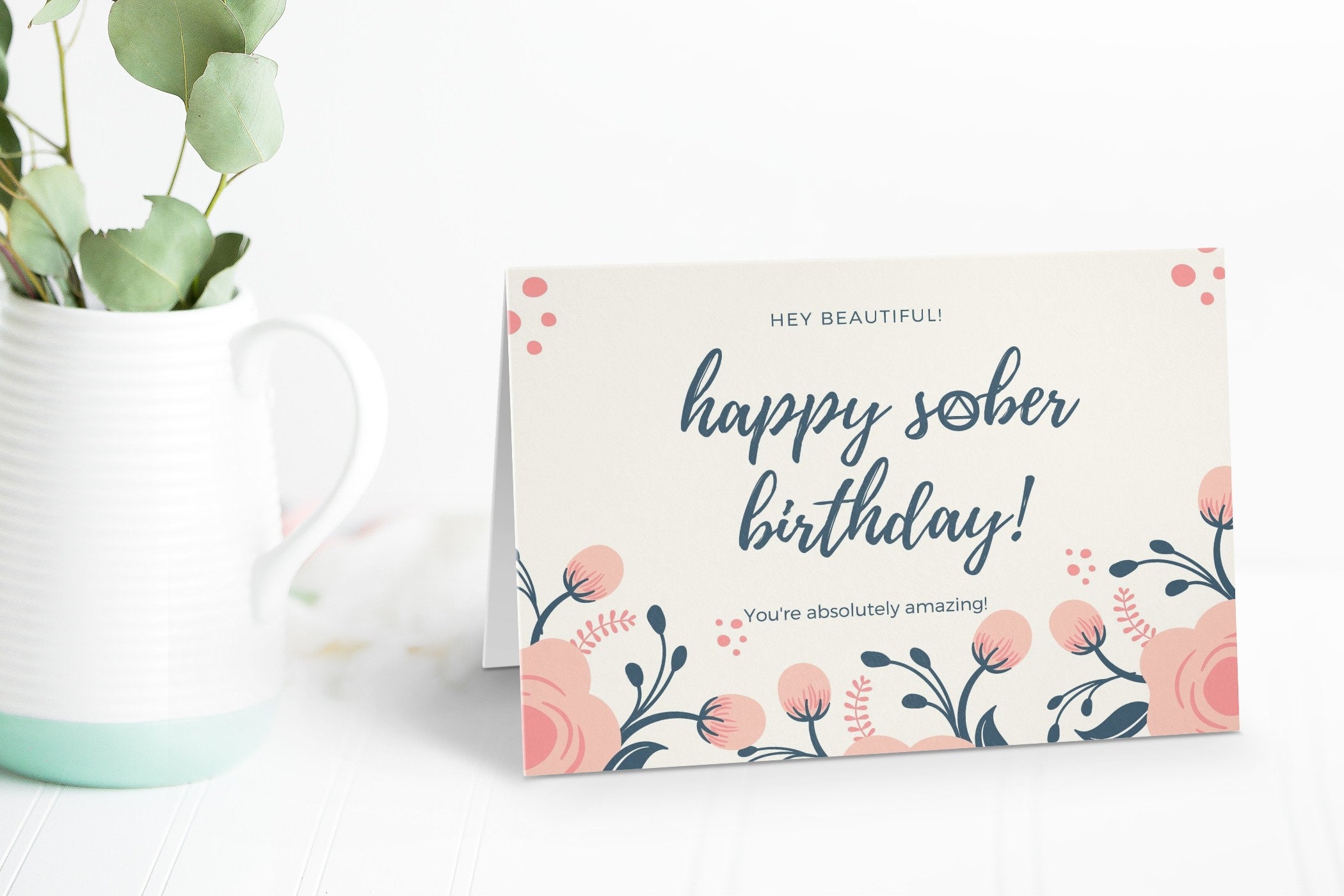 ALCOHOLICS ANONYMOUS: Digital Print Flowers Sobriety Card - Etsy