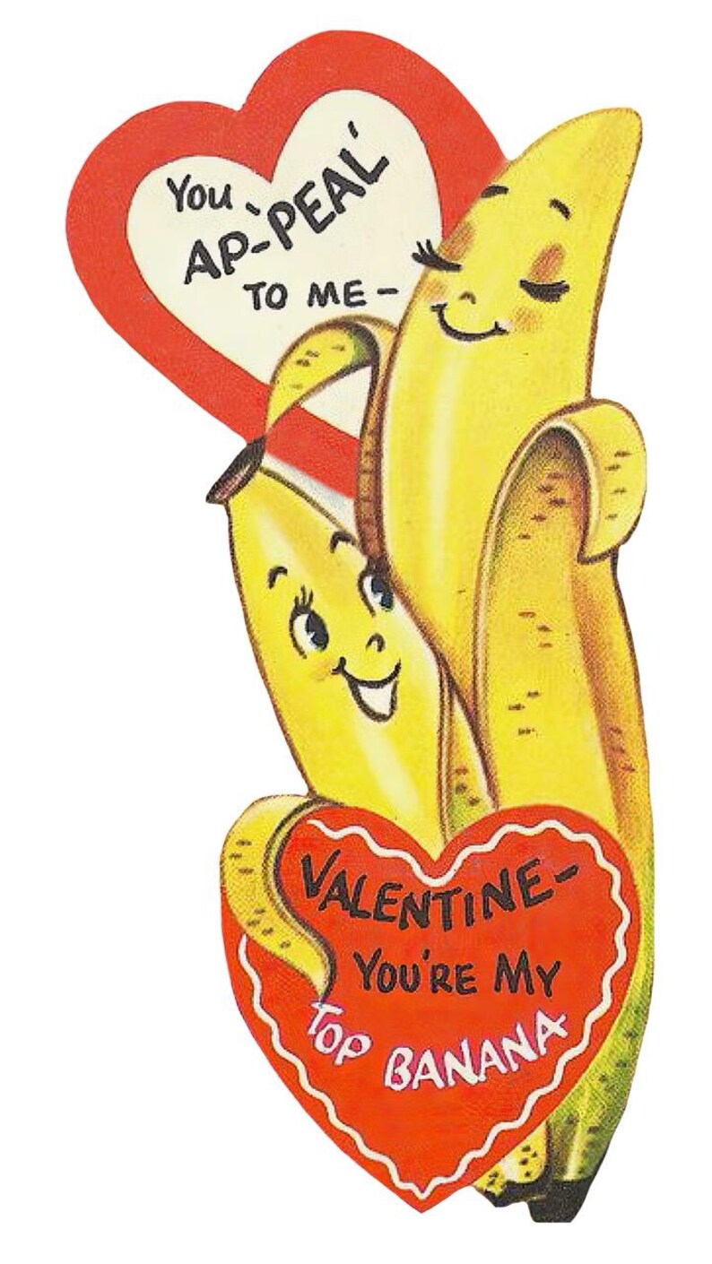 Retro Food Valentine's Day Cards | Printable Vintage Valentine's Card ...