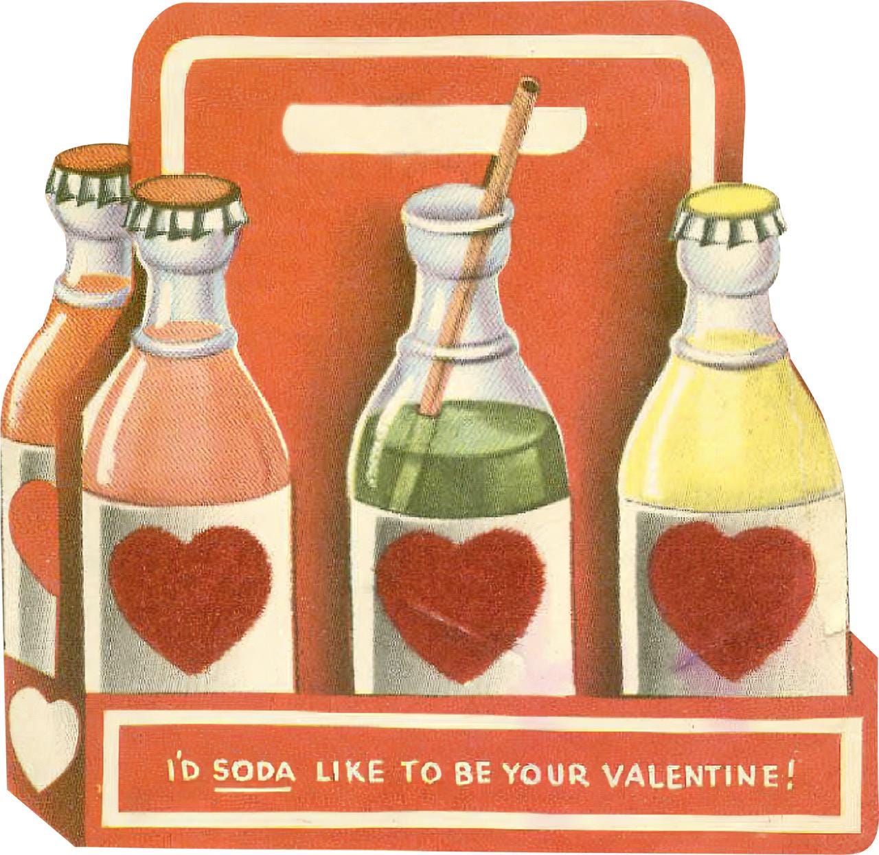 Retro Food Valentine's Day Cards | Printable Vintage Valentine's Card ...