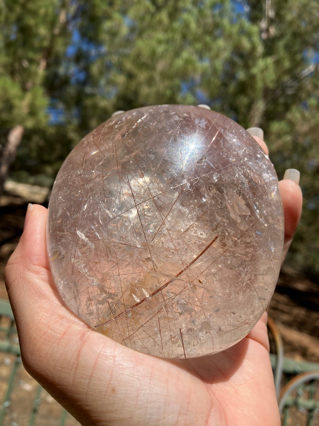 Rutilated Quartz Lens Big Rutilated Quartz Lens Brazilian - Etsy