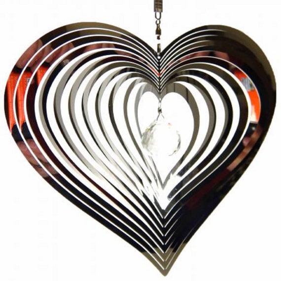 Stainless Steel Large Heart Wind Spinner - Etsy UK