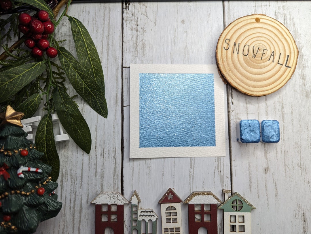 Snowfall - Handmade Metallic Watercolour - Calligraphy Ink - Watercolor ...