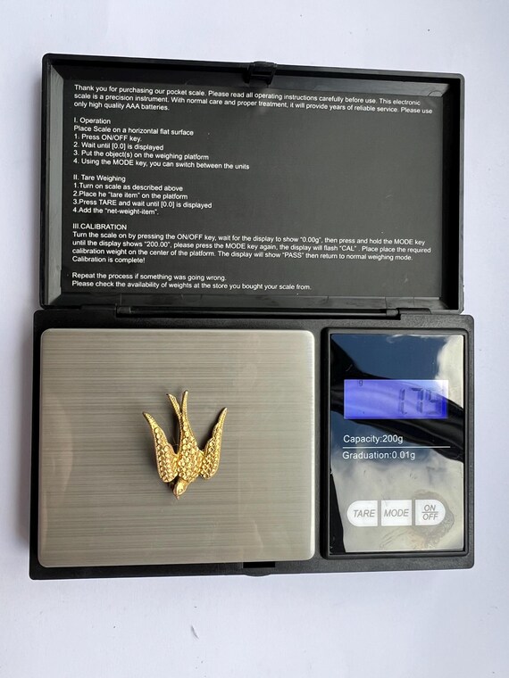 Antique swallow bird starling wings pin brooch Animal… - Gem