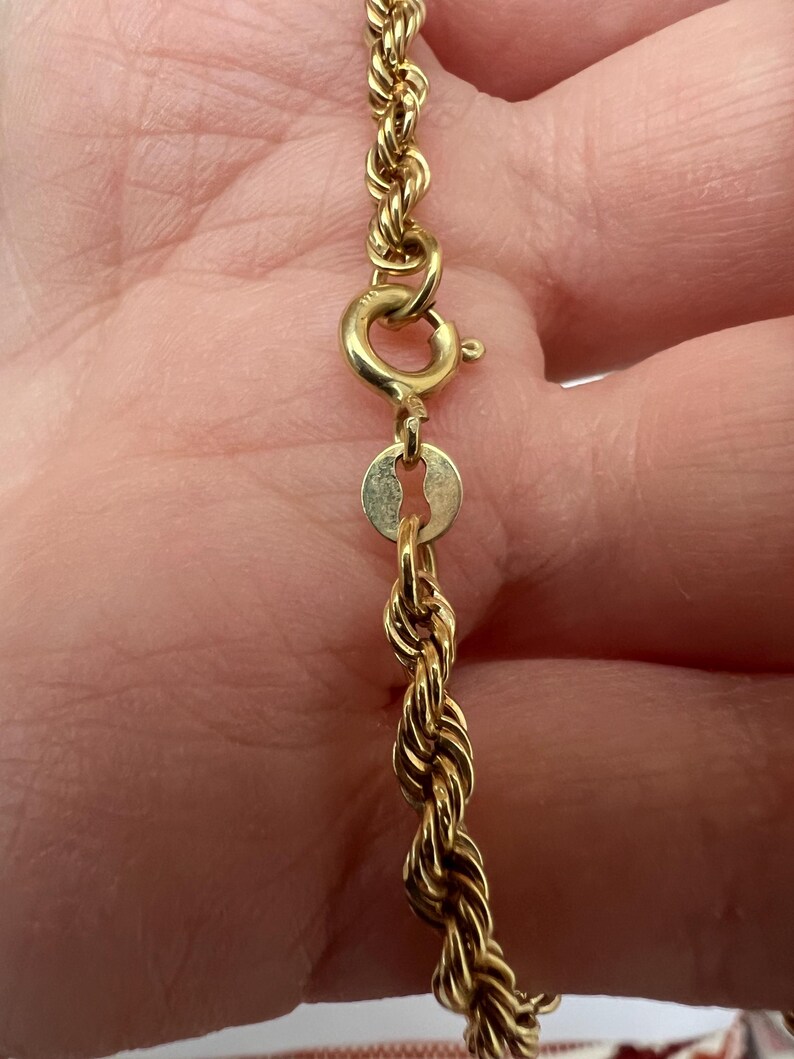Semi Hollow 9ct 9k Gold Twist Chain Necklace Twisting Link Long 375 ...
