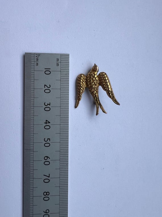 Antique swallow bird starling wings pin brooch Animal… - Gem