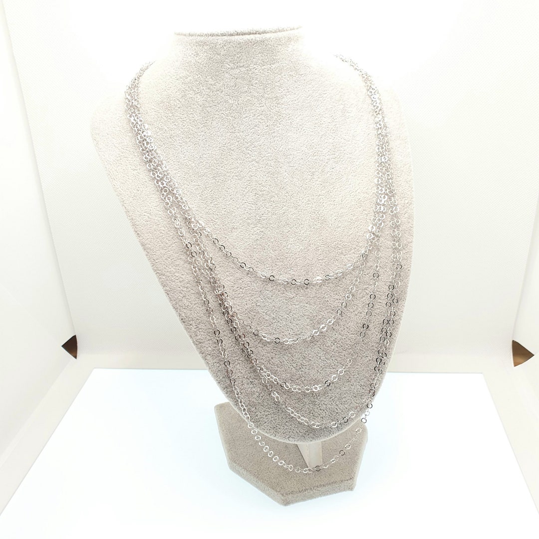 Vintage Sterling Silver Multi Strand Chain Necklace Cable Link - Etsy