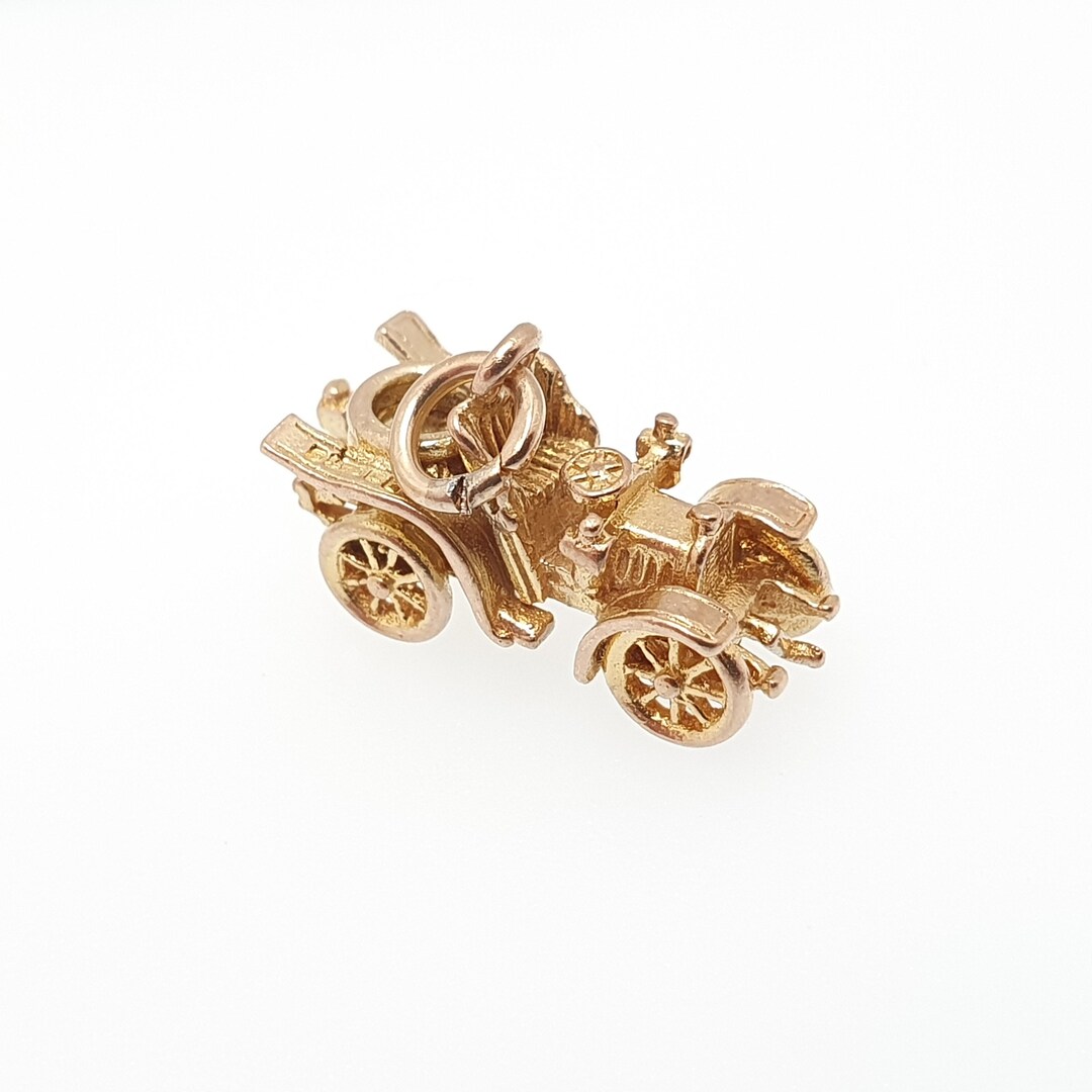Vintage 9ct 9k Gold Car Charm Pendant Necklace Bracelet 1960 Hallmark ...