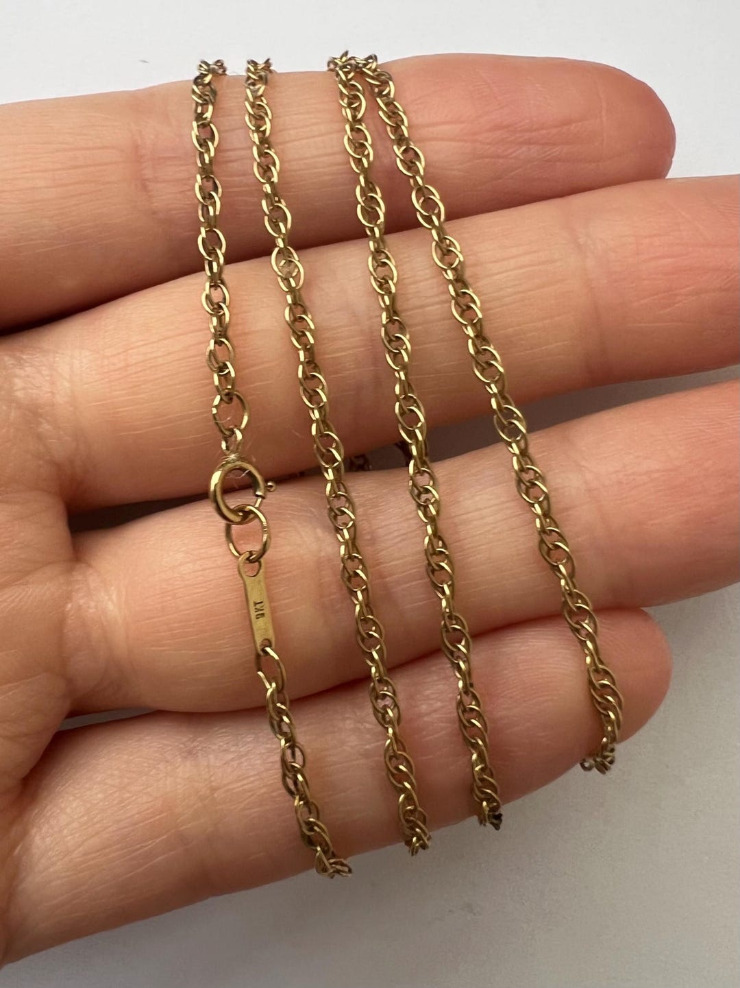 Vintage 9ct 9k Gold Chain Necklace Long Trace Cable Double Triple Link ...