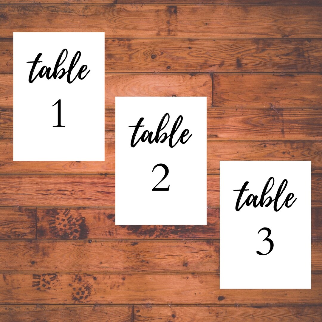 Printable Table Numbers, Digital Download, Instant Download, Simple ...