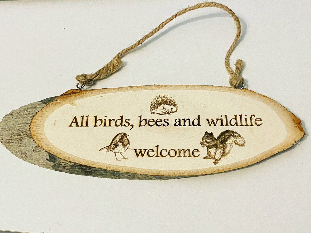 Hanging Garden Wood Slice 'welcome' Sign - Etsy