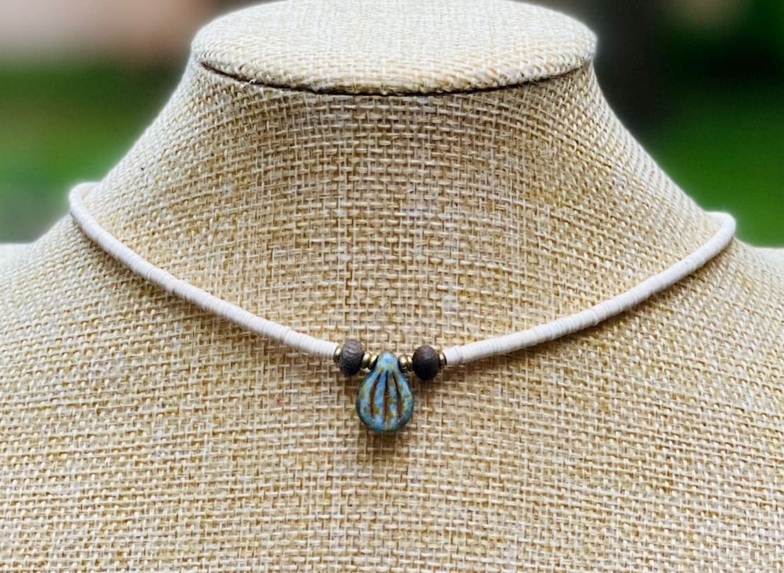 Surfer Style Beaded Necklace Choker Custom Made & One of a - Etsy