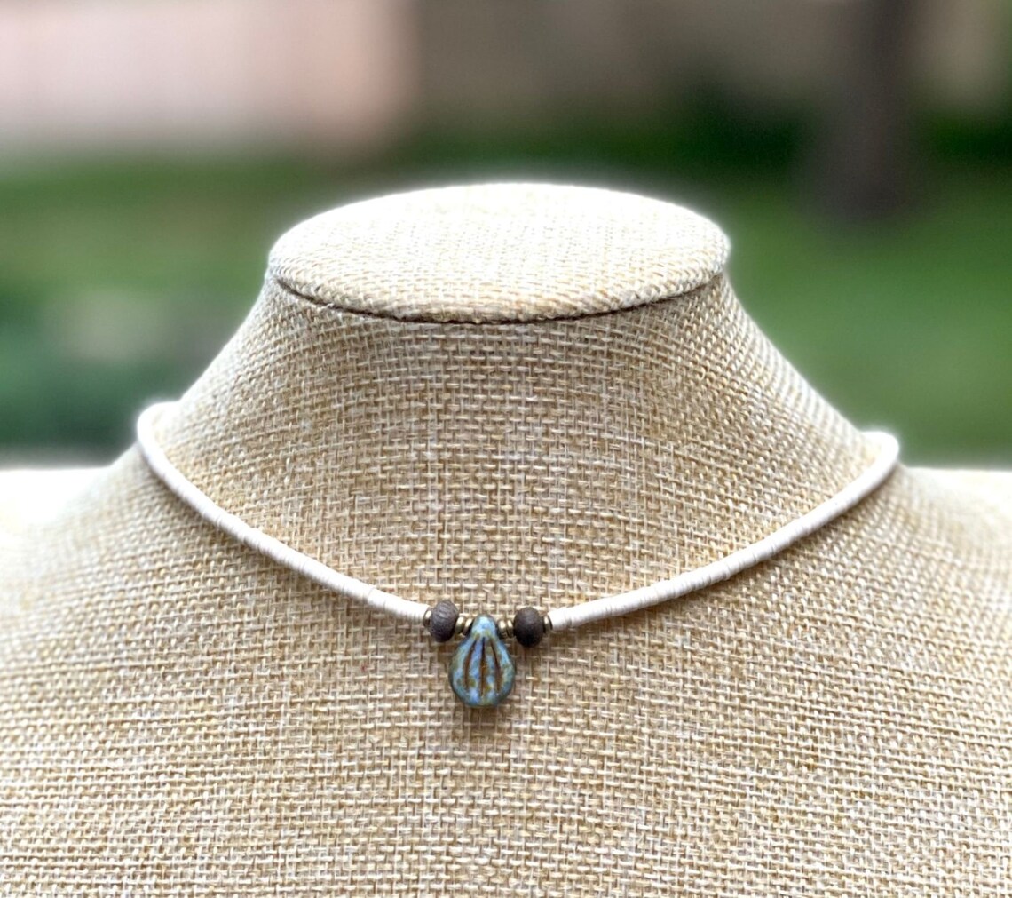 Surfer Style Beaded Necklace, Choker, Custom Made & One of a Kind, Boho ...
