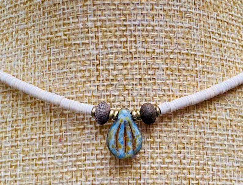 Surfer Style Beaded Necklace, Choker, Custom Made & One of a Kind, Boho ...