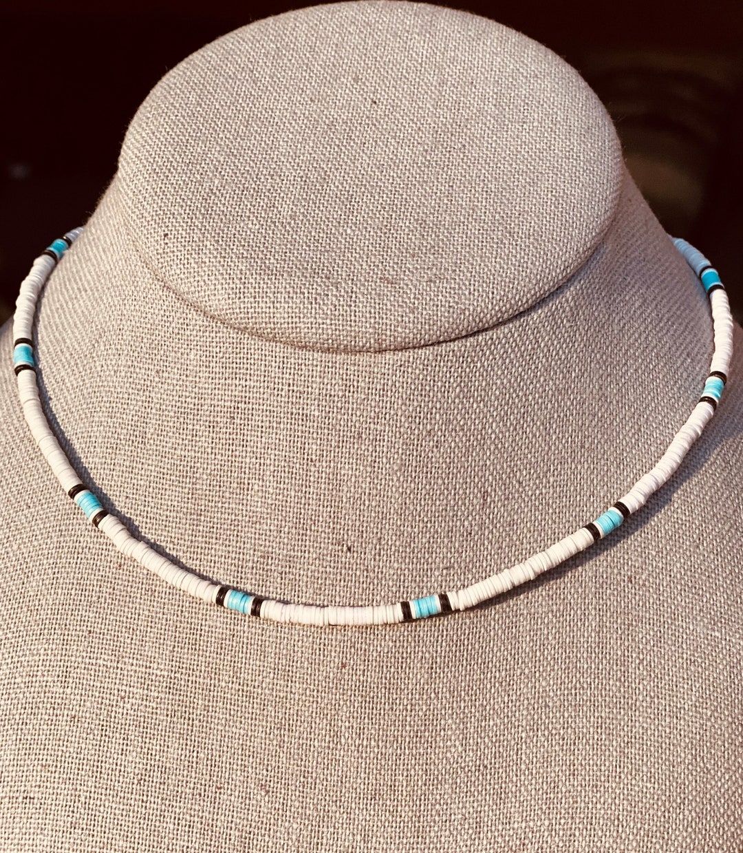 Surfer Style Heishi Bead Necklace / Choker / Custom Made / One of a ...