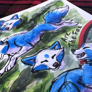 Meet Ark the Fox Art Print, OC Blue Fox Illustration, Fox Lovers Art ...