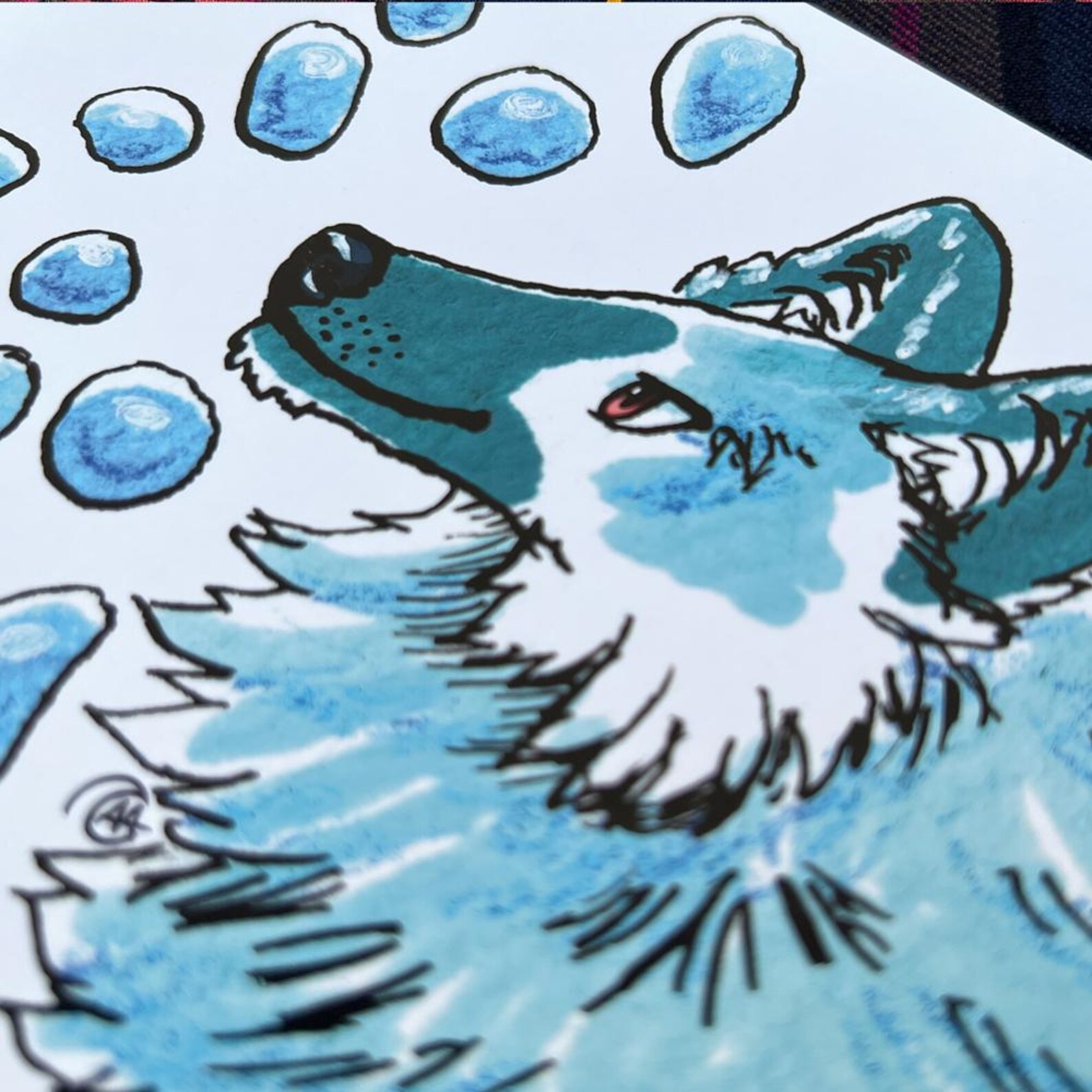 Turquoise Water Wolf Art Print, OC Wolves Portrait Wall Art, Animals ...