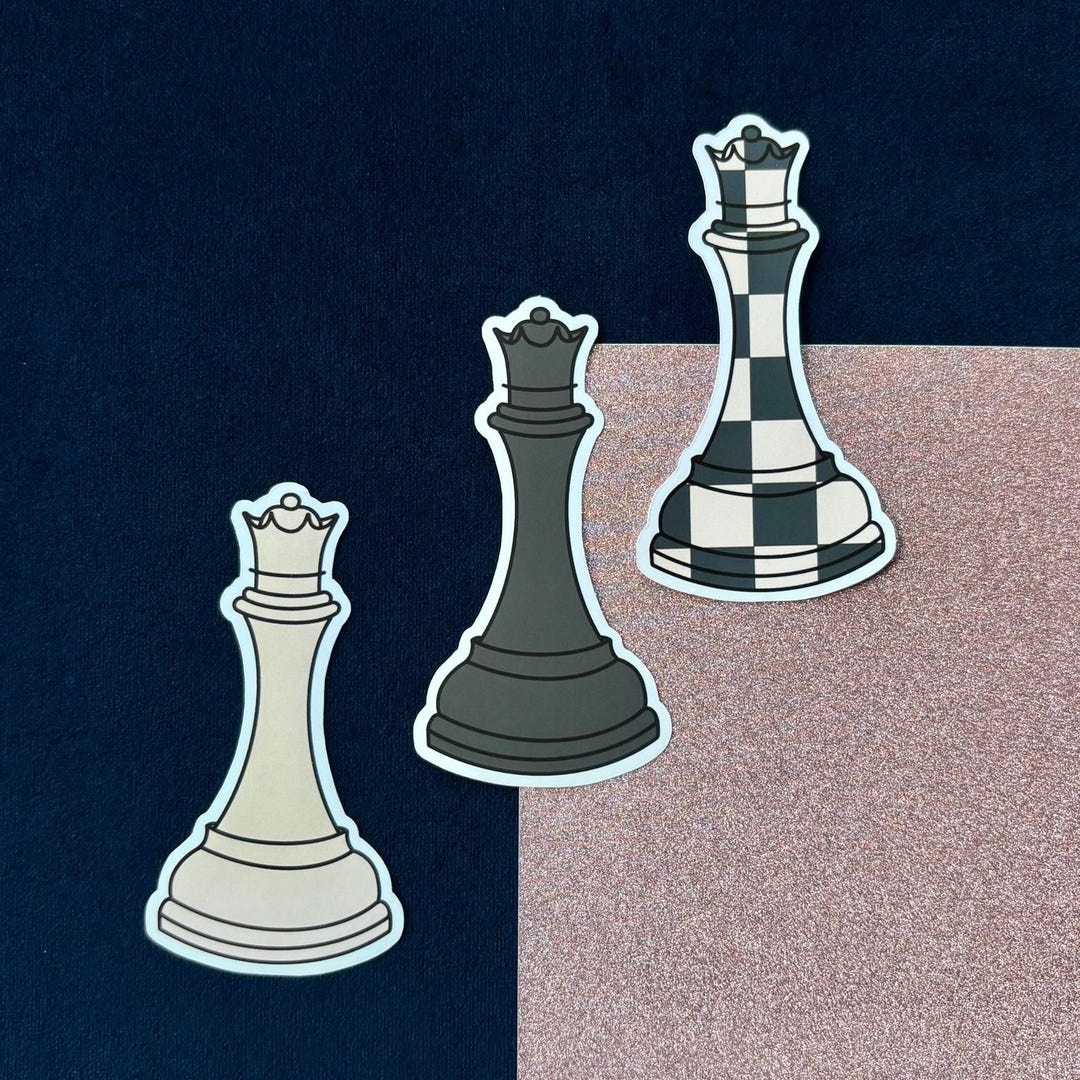 Queen Chess Piece Vinyl Sticker - 3 Variations - Etsy