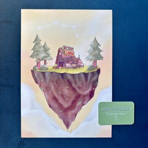 A4 Gravity Falls Floating Island Original Art Print - Etsy