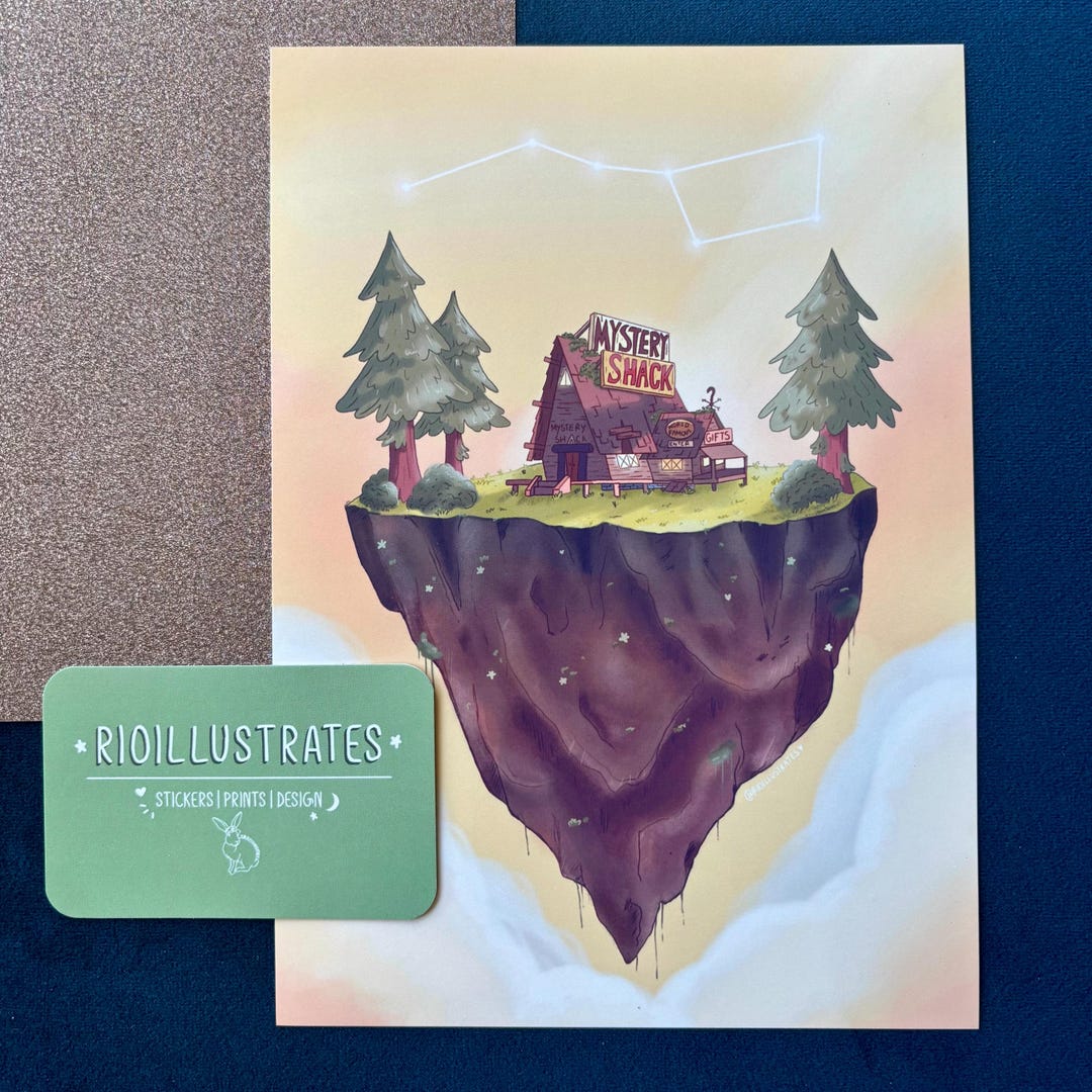 A5 Gravity Falls Floating Island Original Art Print - Etsy