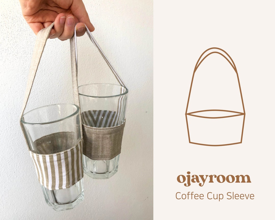 Reversible Coffee Cup Sleeve, Cup Holder, Drink Bag Sewing Pattern ...