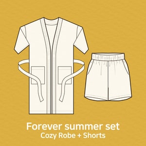 Summer Robe and Shorts Set Comfy Set Pdf Sewing Patterns A4 - Etsy