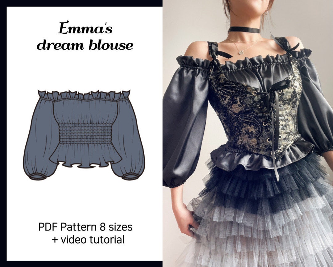 Cottagecore Corset Inner Blouse Topojts0005 PDF A4A0LETTER - Etsy