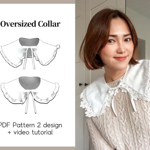 Matera Oversized Collar printable Sewing Pattern/pdf/digital - Etsy