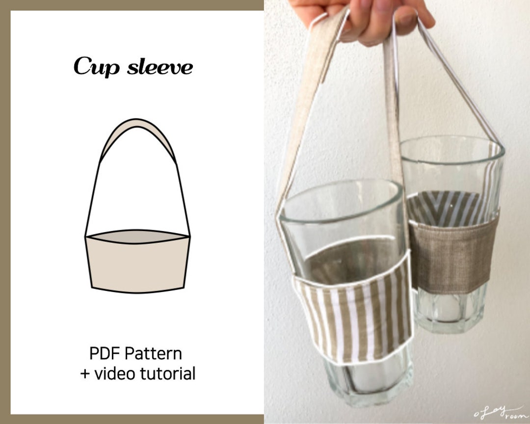 Reversible Coffee Cup Sleeve Cup Holder Drink Bag Sewing - Etsy UK