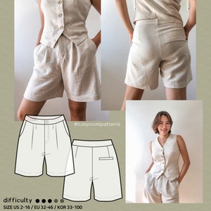 Summer Suit Set! Waistcoat Vest and Shorts Pdf Sewing Pattern A4 ...