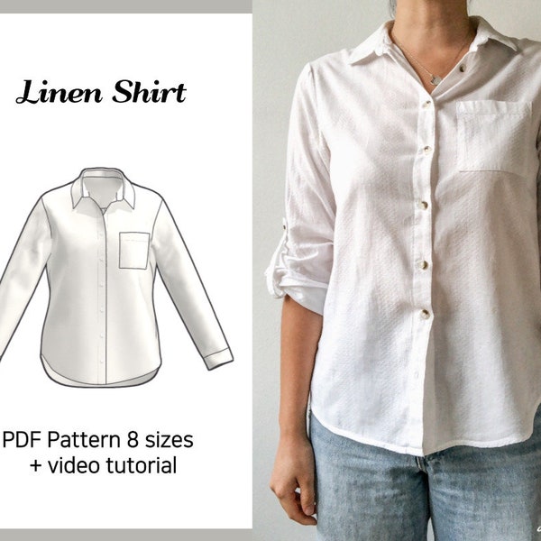 Linen Shirt Pattern - Etsy