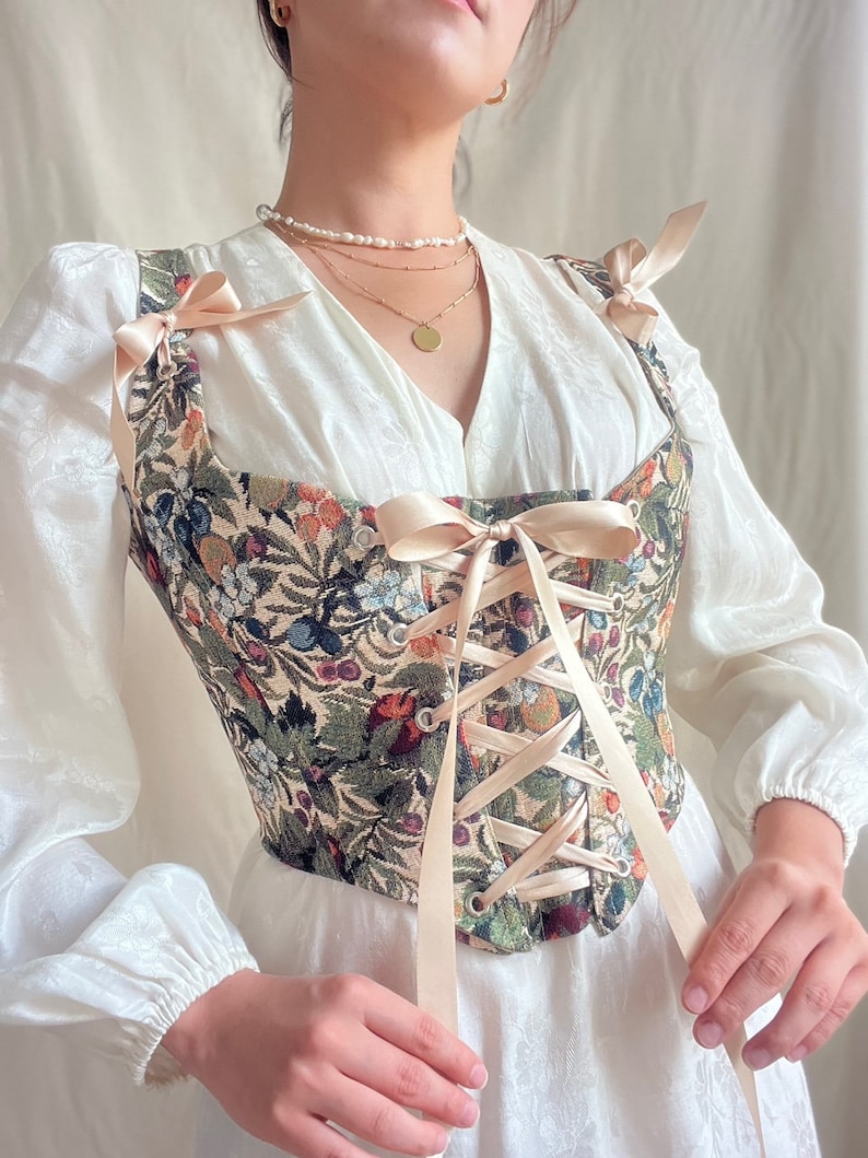 Romantic Cottagecore Corset Top with Sleeveojco0001 PDF - Etsy