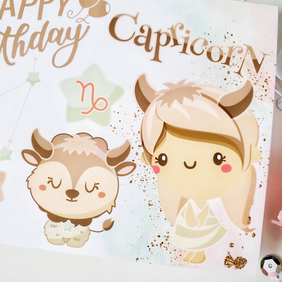 Capricorn Zodiac Birthday Card Capricorn Zodiac Sign Etsy Uk