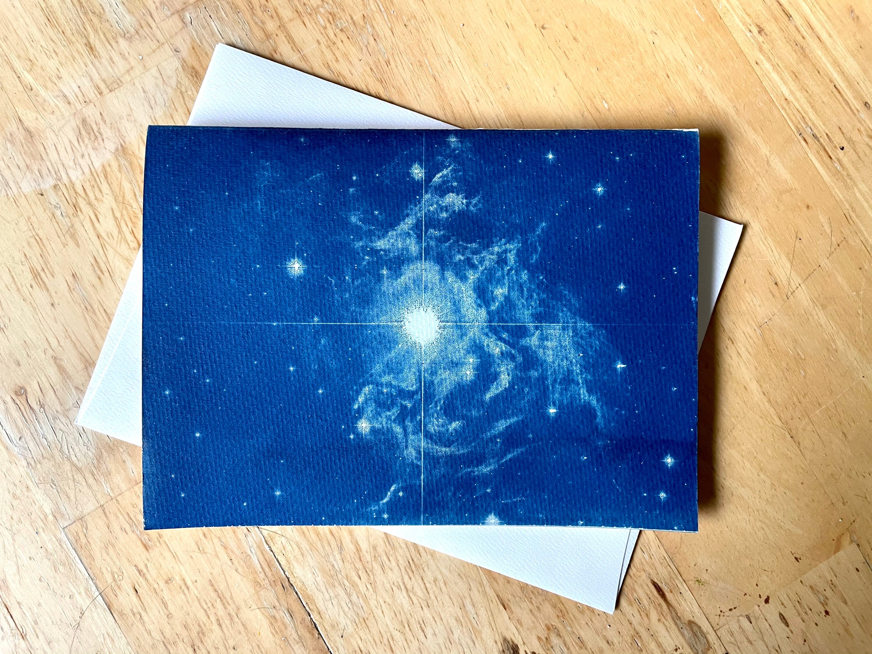 Cyanotype Celestial Greeting Cards Space Print Astronomy | Etsy
