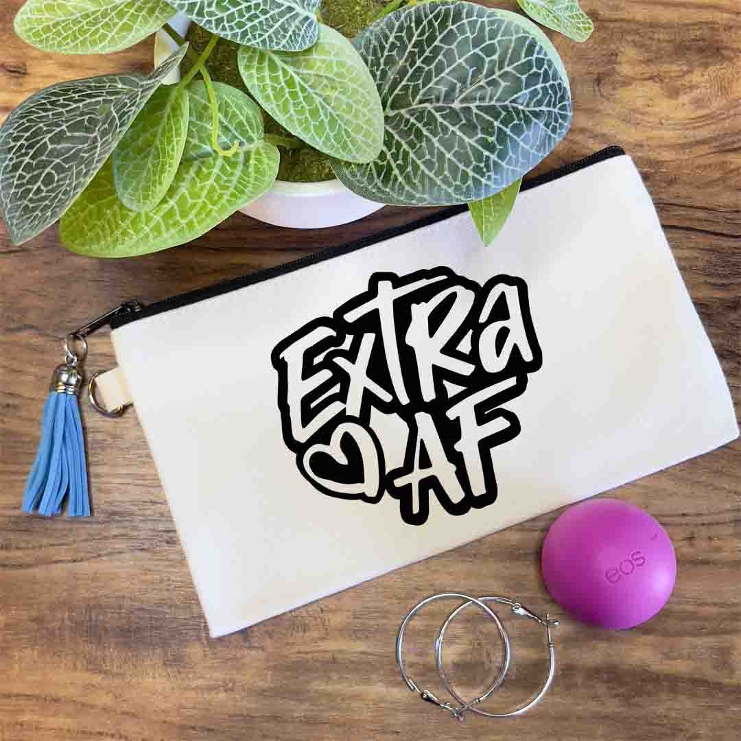 Extra AF Pencil Canvas Small Bag, Slang Small Pouch Bag, Makeup Bag - Etsy