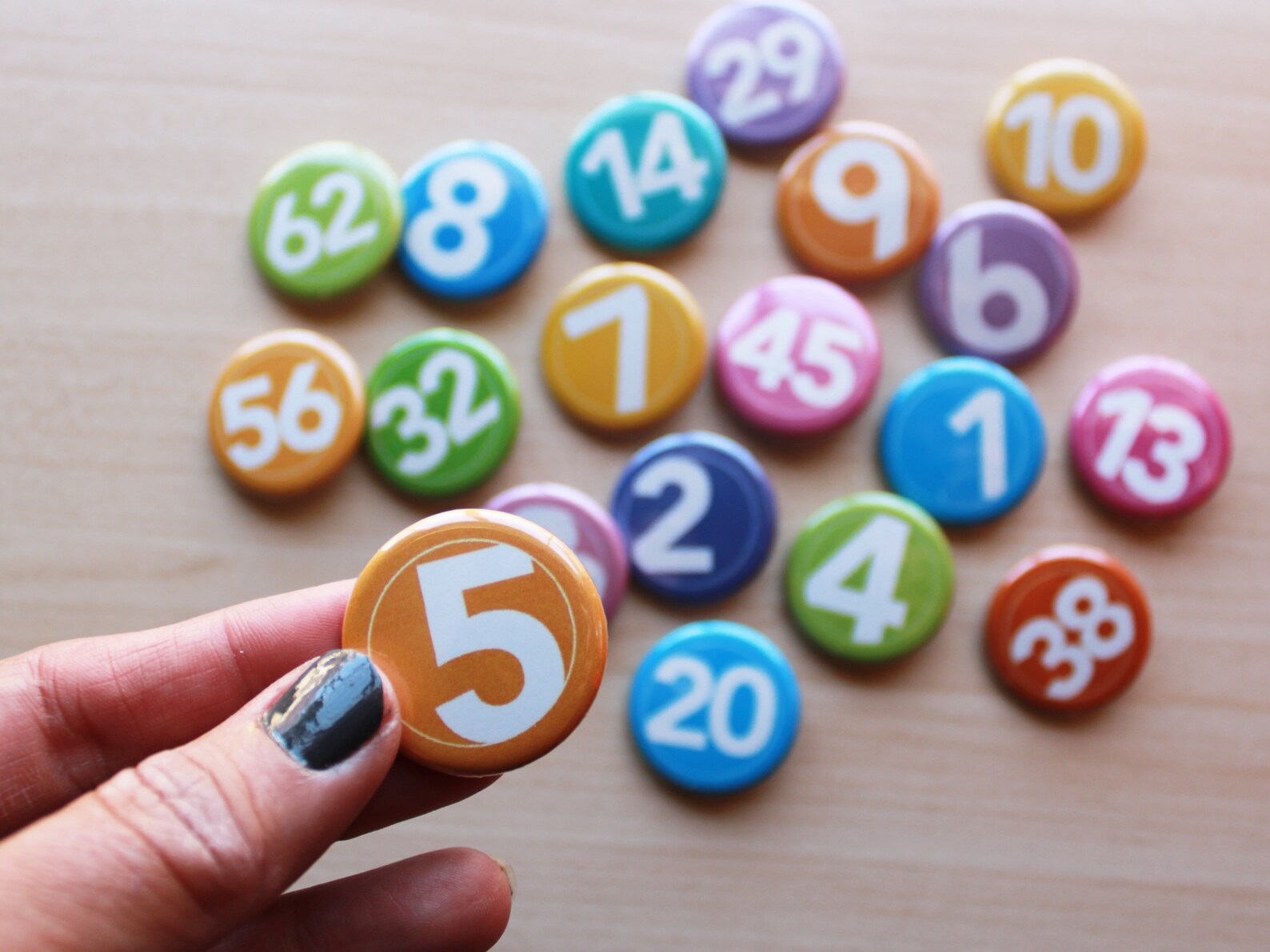 Pin Badges | Numbers Circled | Pin Buttons | Magnets | 1.25" Size - Etsy