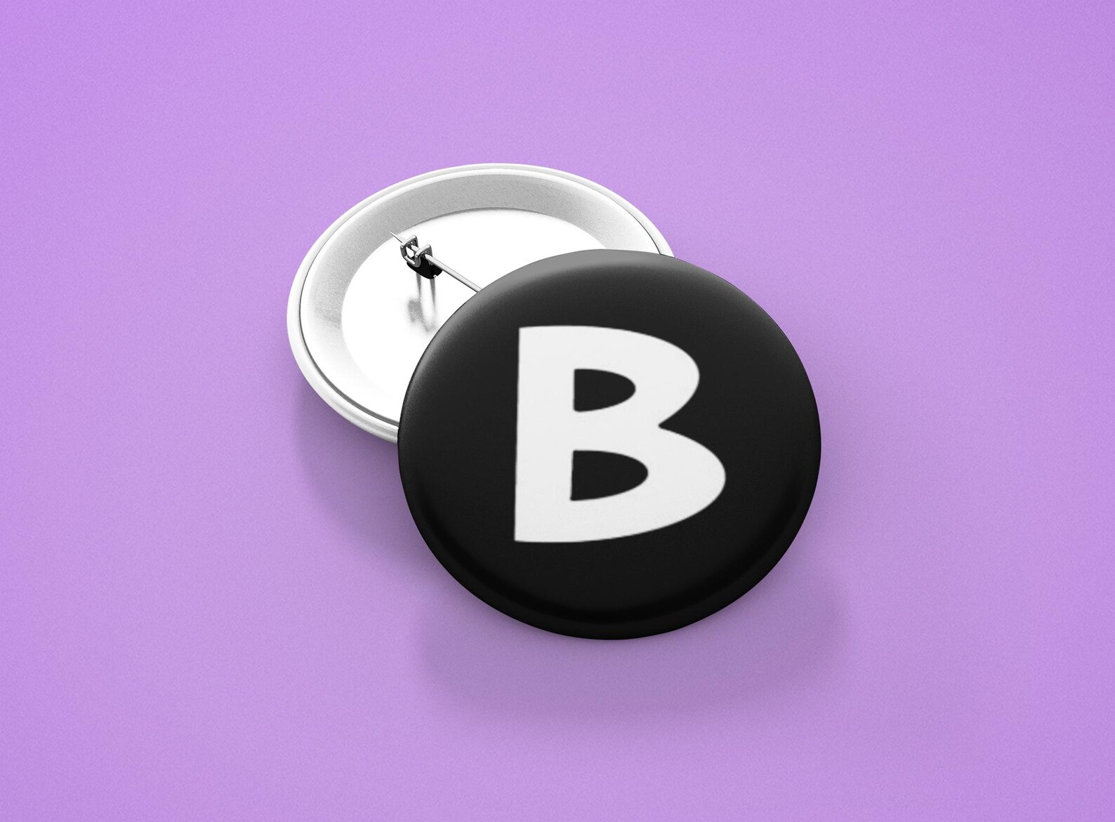 Pin and Magnet Badge, Black and White Letter Badge, 1.25 Inch Size, Pin ...