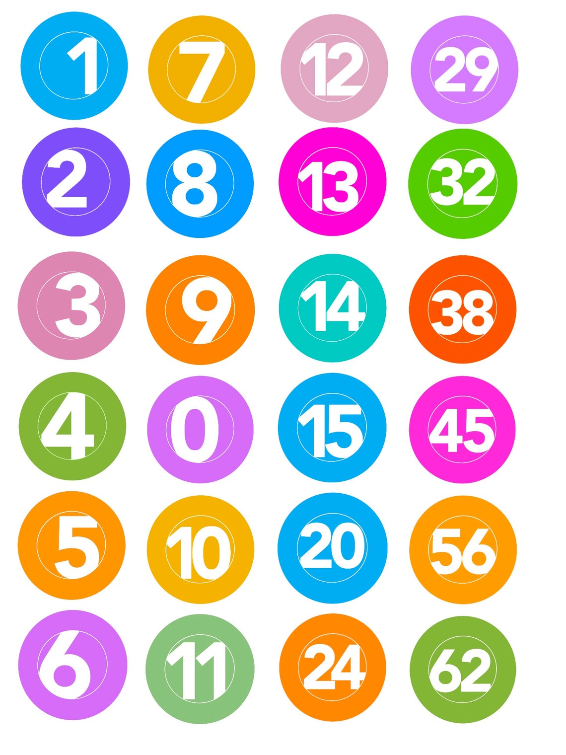 Pin Badges | Numbers Circled | Pin Buttons | Magnets | 1.25" Size - Etsy