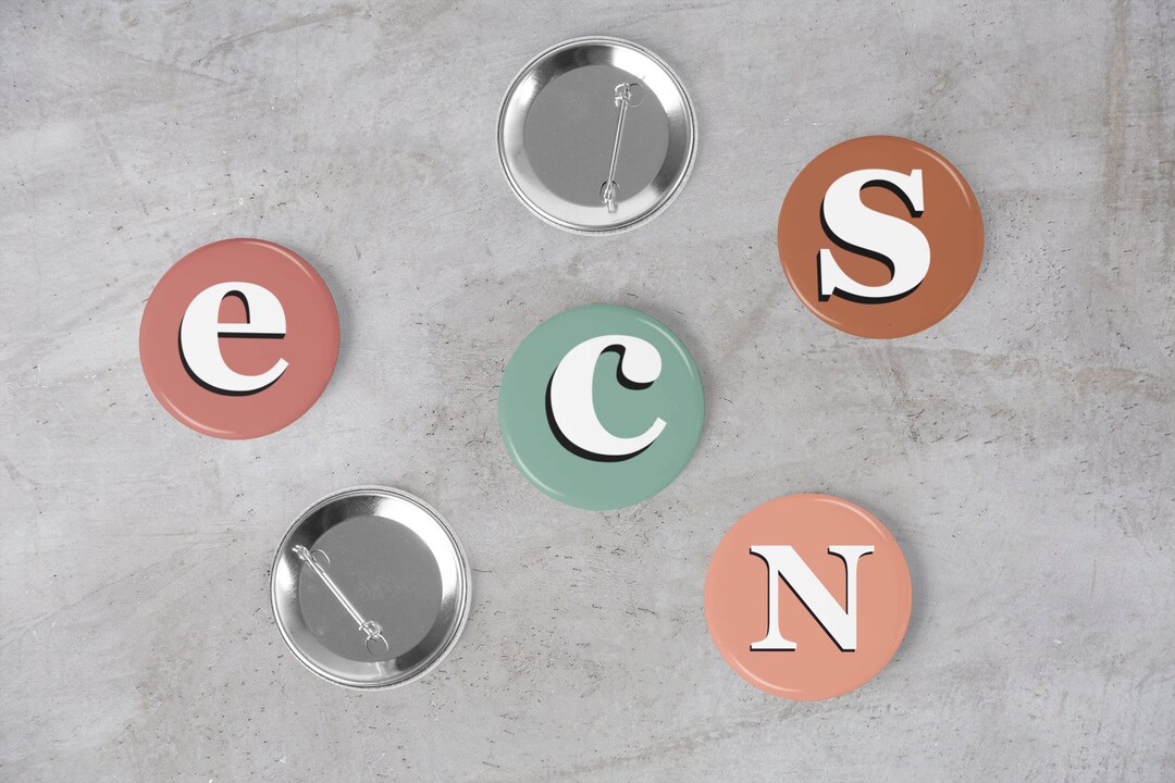 Georgia Font Letter Pin & Magnet Badge, Alphabet Letters, 1.25 Inch ...