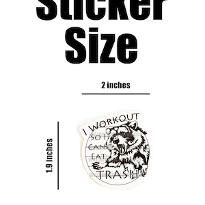 Workout to Eat Trash Fitness Sticker / Shaker Bottle Sticker / Funny ...