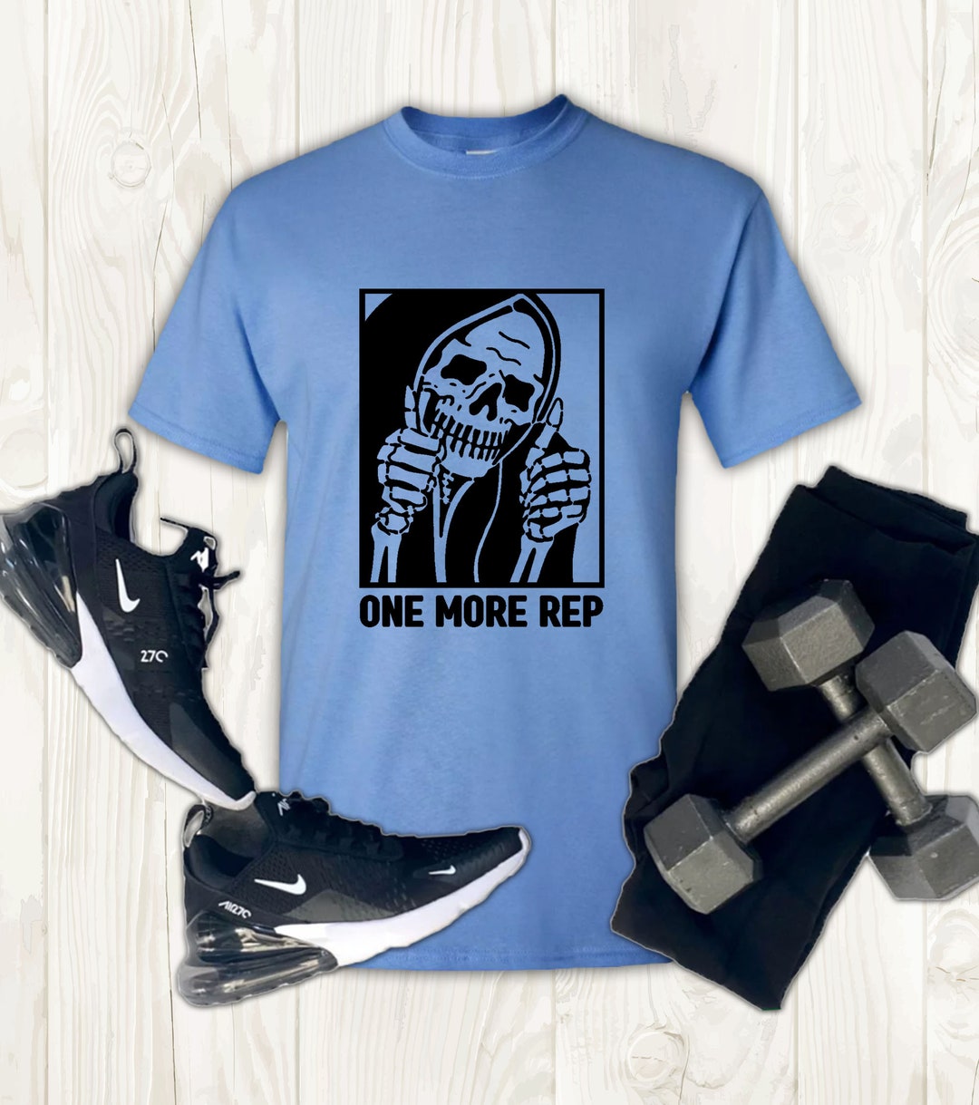 One More Rep Shirt / Funny Workout Shirt / Grim Reaper / Womens Workout ...
