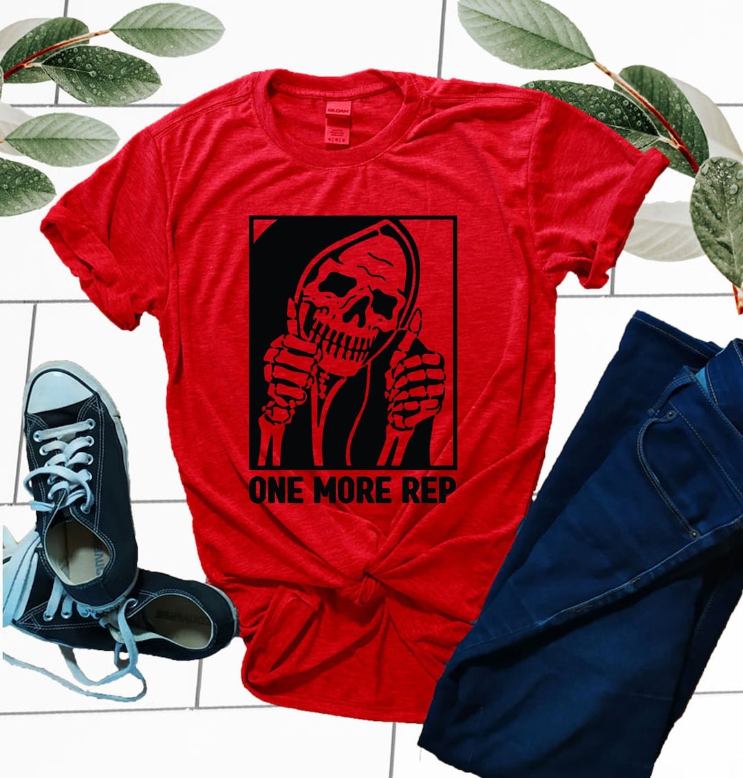 One More Rep Shirt / Funny Workout Shirt / Grim Reaper / Womens Workout ...