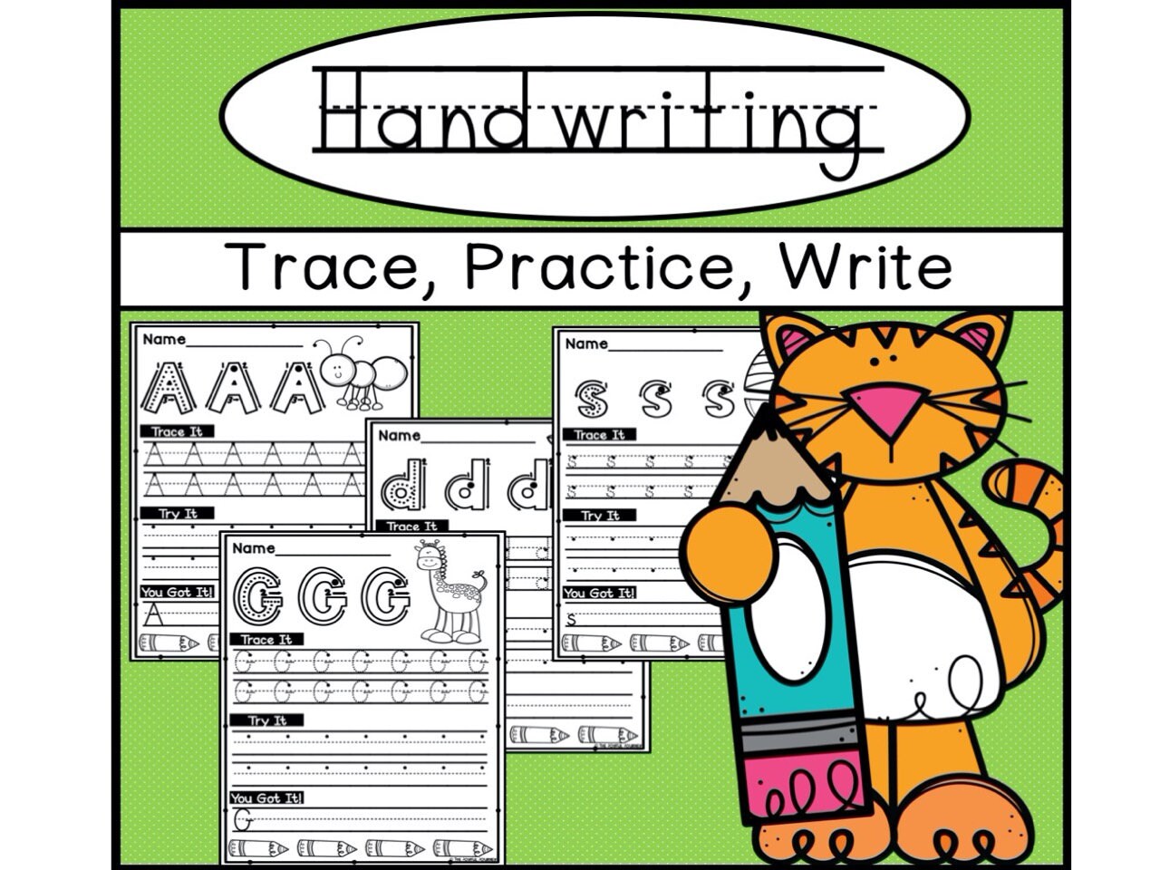 Handwriting Tracing Letters Alphabet Practice Pages - Etsy