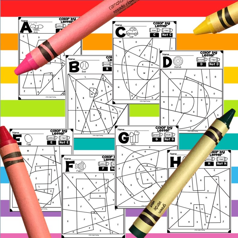 Color by Alphabet Coloring Pages Sheets - Etsy