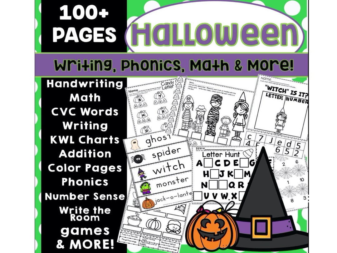 Homeschool Printables Halloween Kindergarten - Etsy