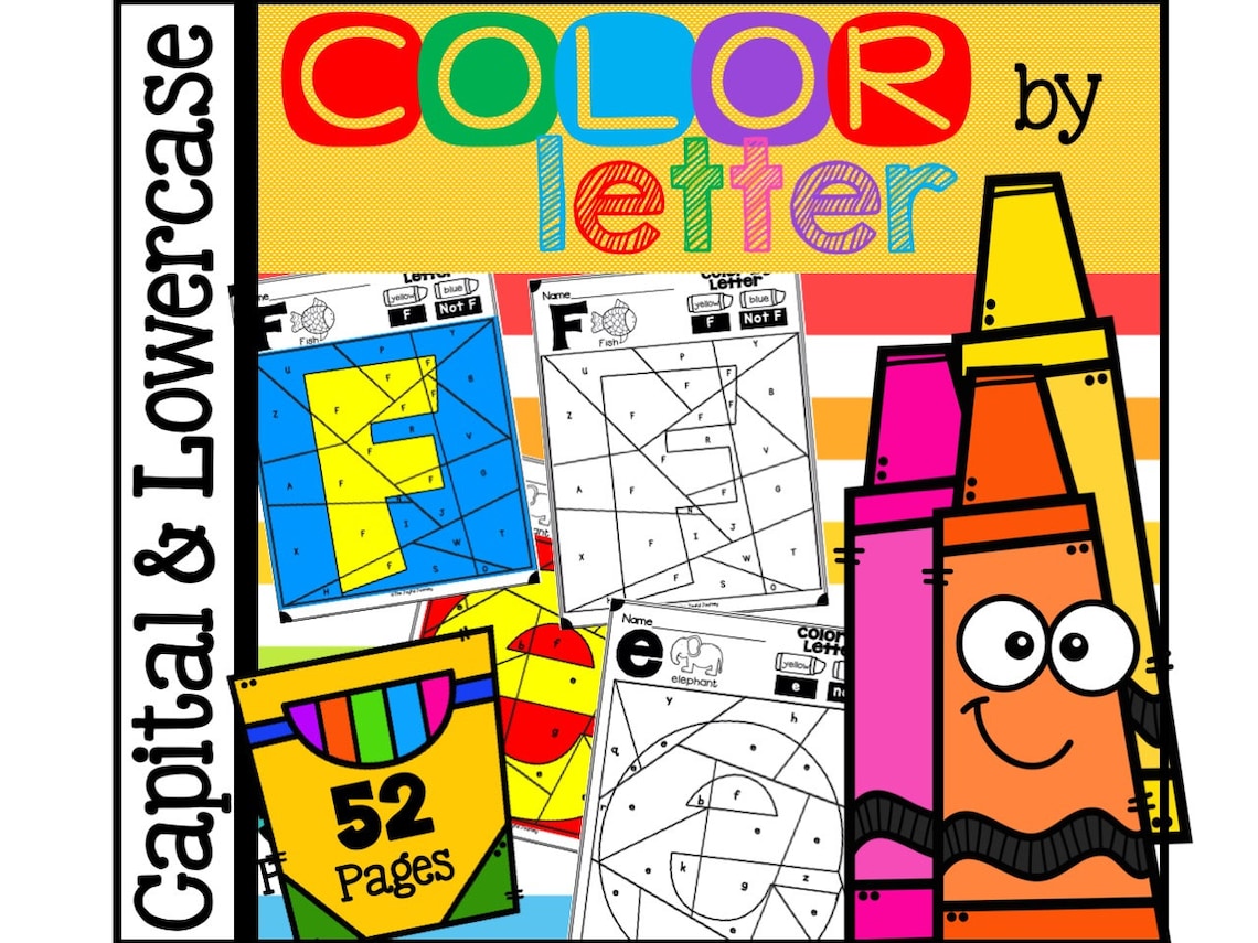 Color by Alphabet Coloring Pages Sheets - Etsy