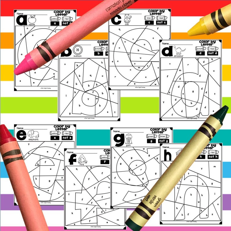 Color by Alphabet Coloring Pages Sheets - Etsy